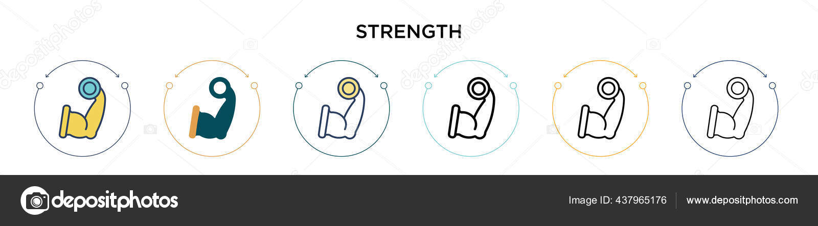 Strength Icon Filled Thin Line Outline Stroke Style Vector Illustration ...
