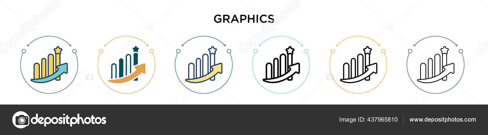 Graphics Icon Filled Thin Line Outline Stroke Style Vector Illustration ...