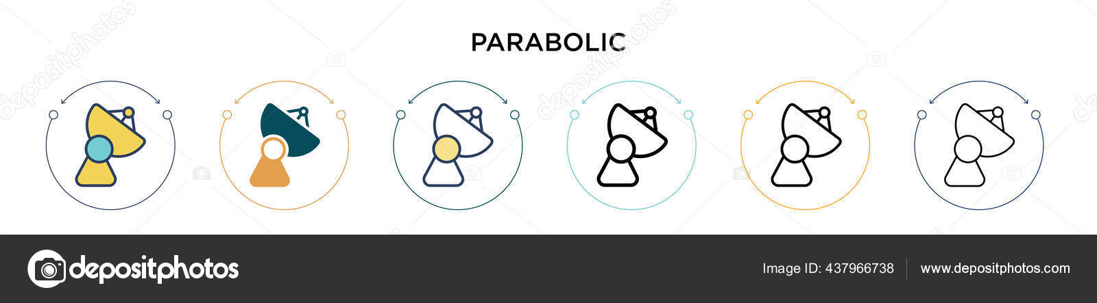 Parabolic Icon Filled Thin Line Outline Stroke Style Vector Illustration Stock Vector Image by ...