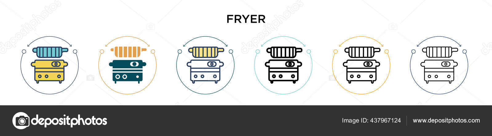 Fryer Icon Filled Thin Line Outline Stroke Style Vector Illustration ...