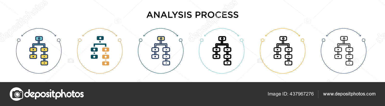 Analysis Process Icon Filled Thin Line Outline Stroke Style Vector ...
