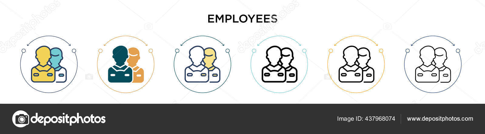 Employees Icon Filled Thin Line Outline Stroke Style Vector ...