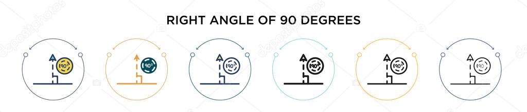 Ângulo reto de ícone de 90 graus Vector Art Stock Images | Depositphotos