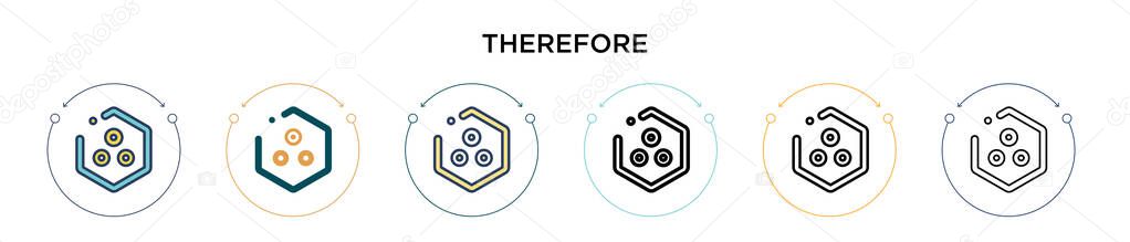 Por lo tanto icono de símbolo en línea llena, delgada, contorno y ...