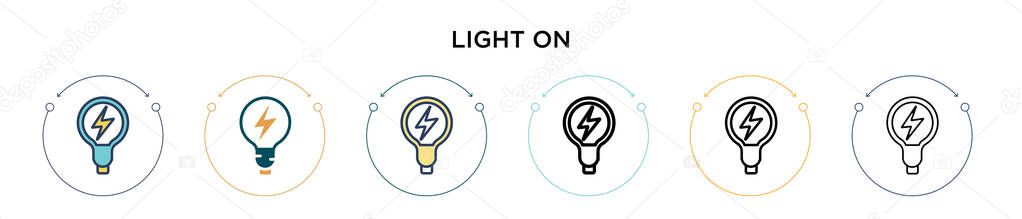 Icono claro en línea llena, delgada, contorno y estilo de trazo ...