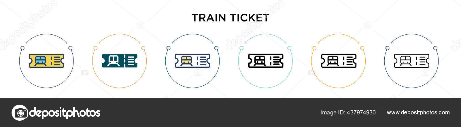 Train Ticket Icon Filled Thin Line Outline Stroke Style Vector Stock ...