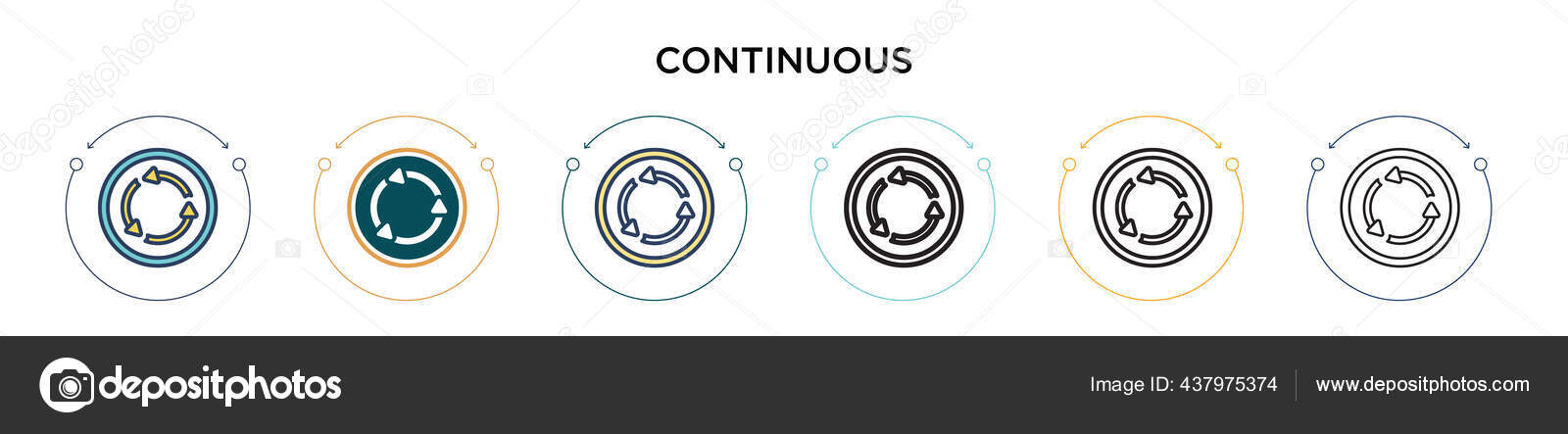 Continuous Icon Filled Thin Line Outline Stroke Style Vector ...