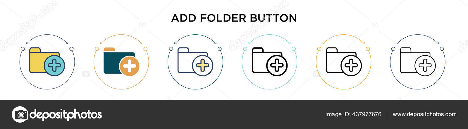 Add Folder Button Icon Filled Thin Line Outline Stroke Style Stock ...