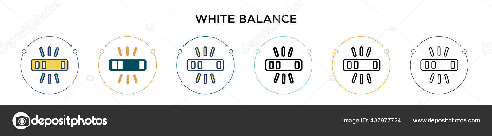 White Balance Icon Filled Thin Line Outline Stroke Style Vector Stock ...