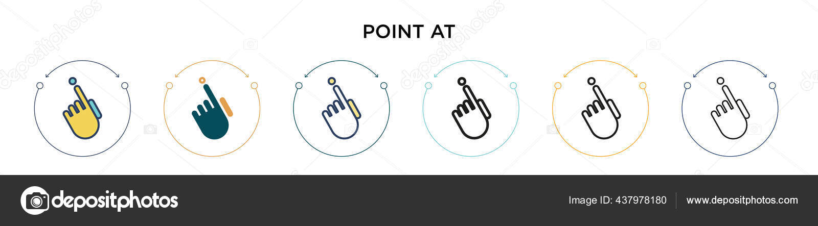 Point Icon Filled Thin Line Outline Stroke Style Vector Illustration ...