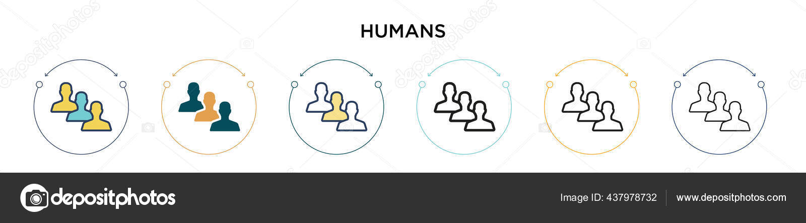 Humans Icon Filled Thin Line Outline Stroke Style Vector Illustration ...