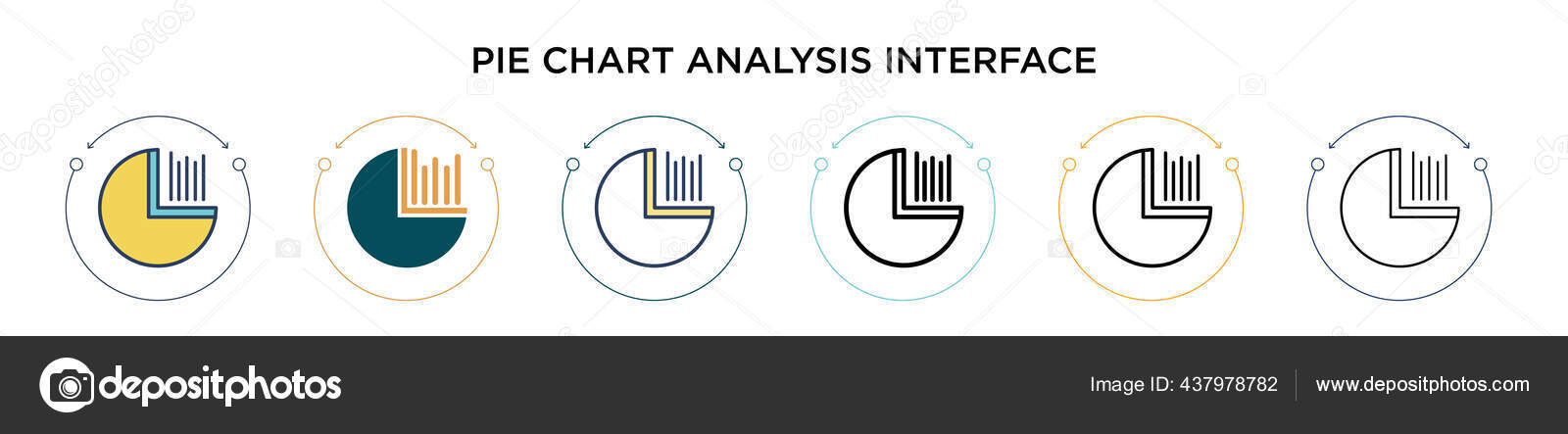 Pie Chart Analysis Interface Icon Filled Thin Line Outline Stroke Stock Vector Image by ©Digital ...