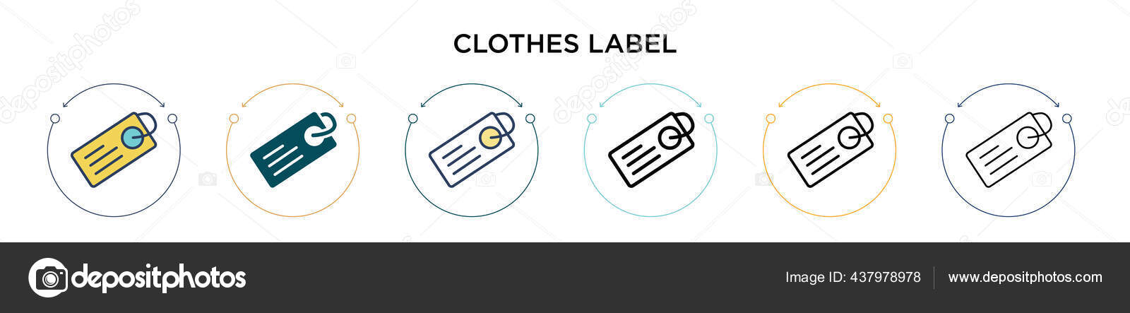 Clothes Label Icon Filled Thin Line Outline Stroke Style Vector Stock ...