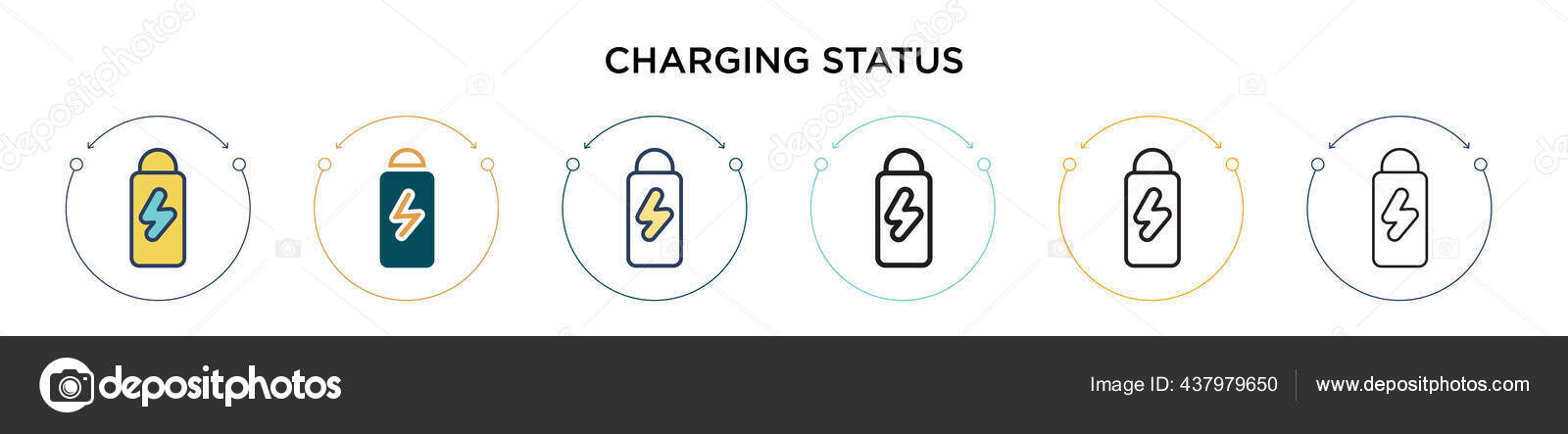 Charging Status Icon Filled Thin Line Outline Stroke Style Vector Stock ...