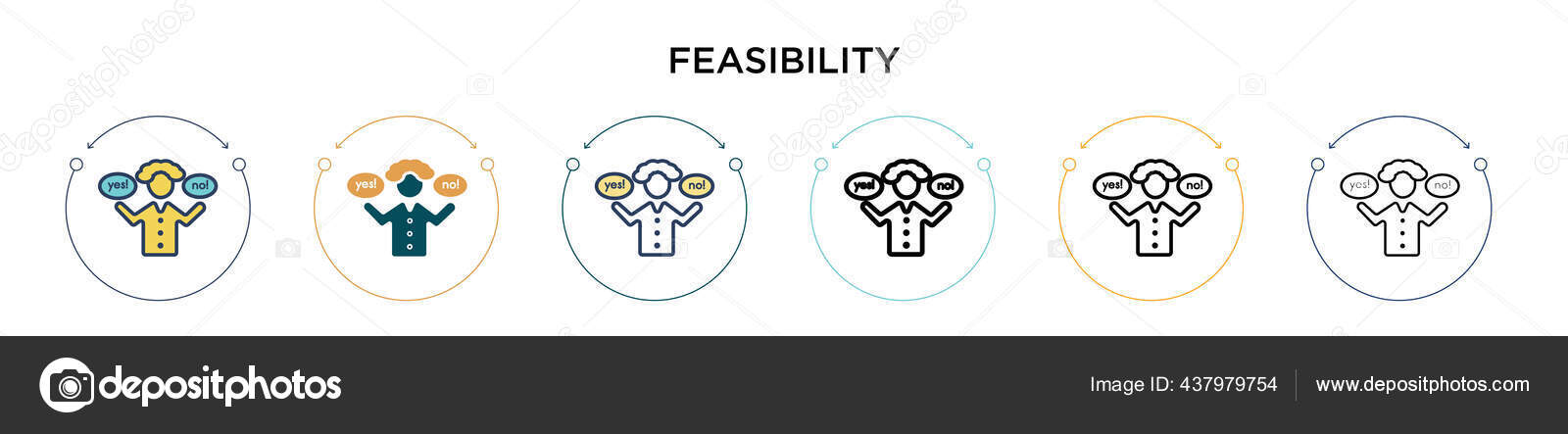 Feasibility Icon Filled Thin Line Outline Stroke Style Vector ...