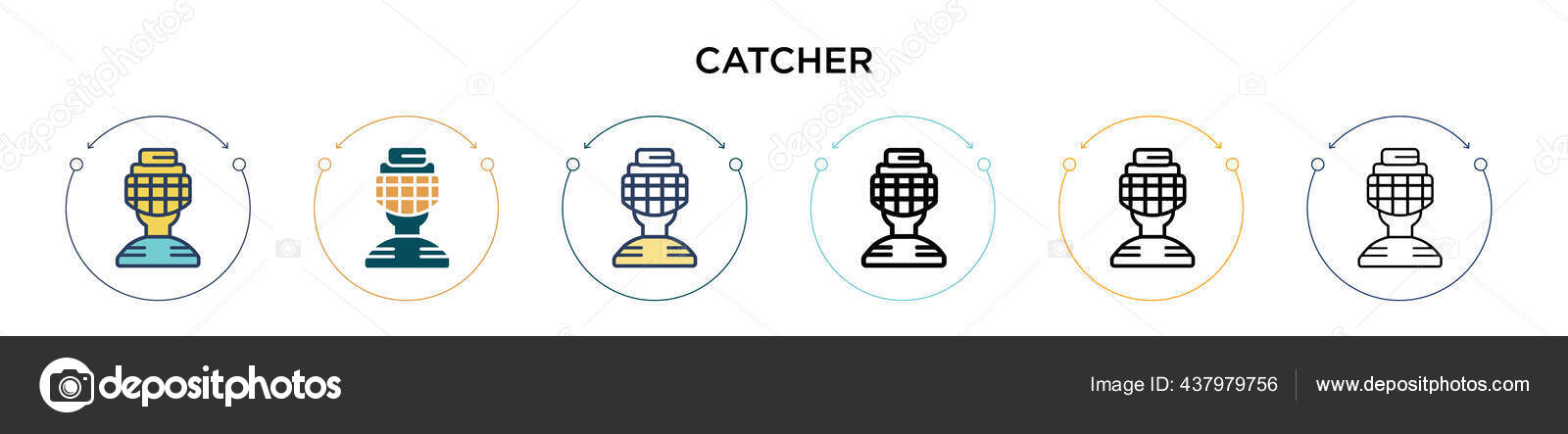 Catcher Icon Filled Thin Line Outline Stroke Style Vector Illustration ...