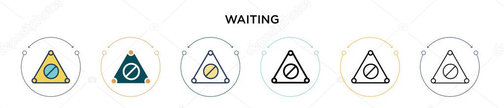 icono del signo de espera en línea llena, delgada, contorno y estilo de ...