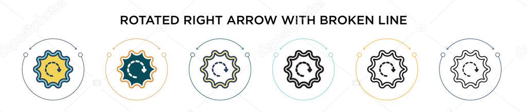 Turn right arrow with broken line Vector Art Stock Images | Depositphotos