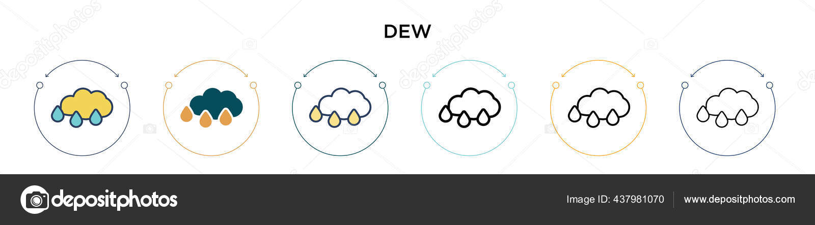 Dew Icon Filled Thin Line Outline Stroke Style Vector Illustration ...