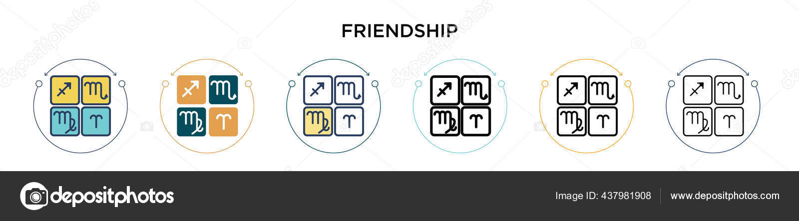 Friendship Icon Filled Thin Line Outline Stroke Style Vector Illustration Stock Vector Image by ...
