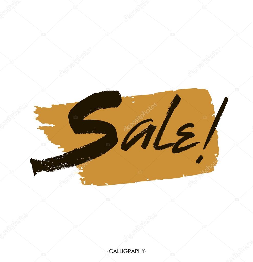 Sale Hand lettering Design Template. Typography Vector Background ...