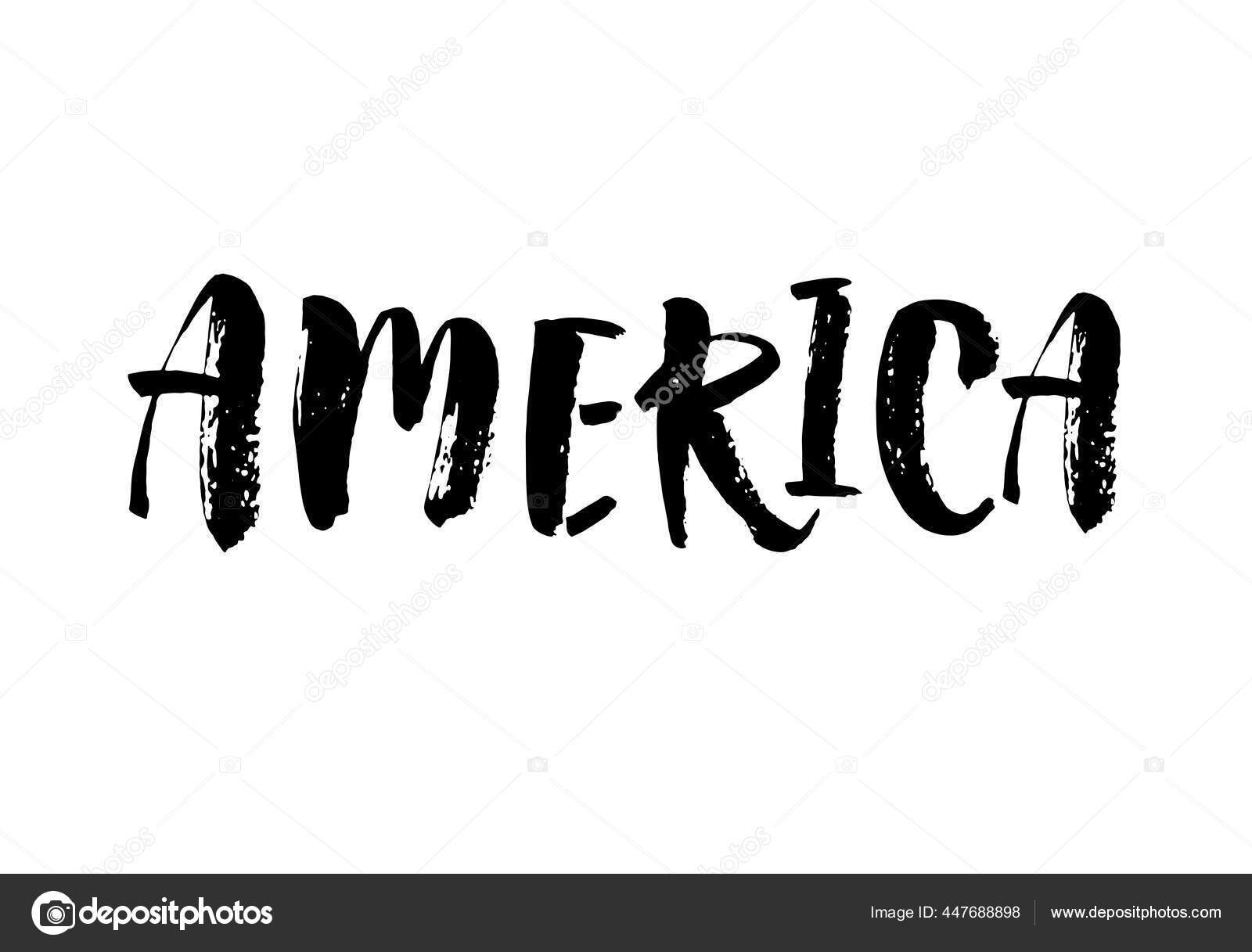 America Calligraphy Template Text Your Design Illustration Concept ...