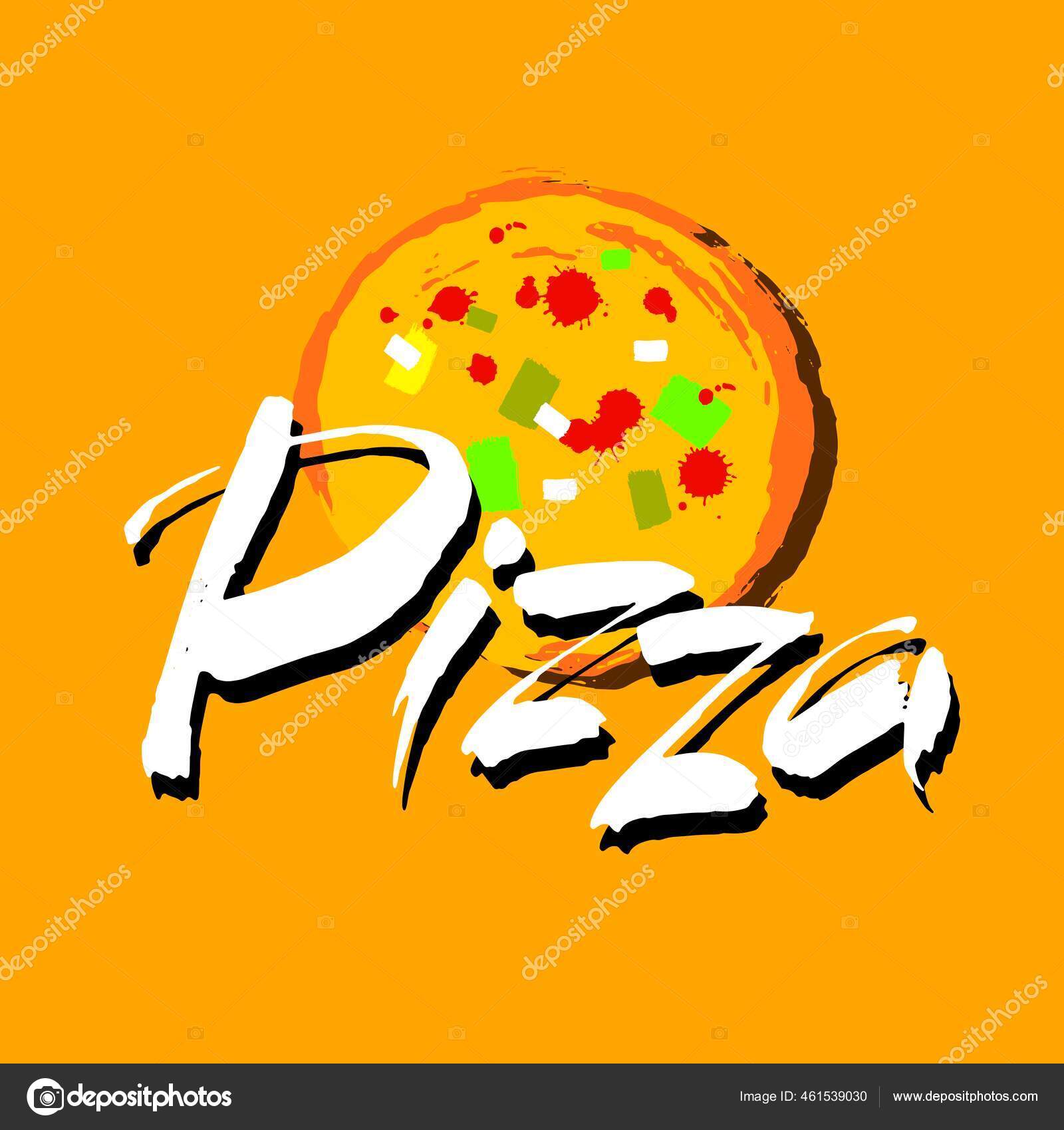 Pizza Hand Lettering Calligraphy Pizza Hand Drawn Vector Illustration ...