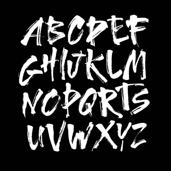 Vector Acrylic Brush Style Hand Drawn Alphabet Font. Calligraphy ...