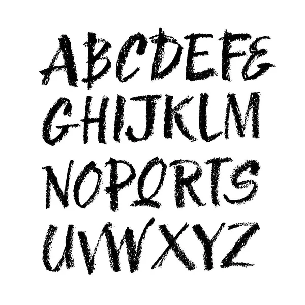 Vector Acrylic Brush Style Hand Drawn Alphabet Font Calligraphy ...