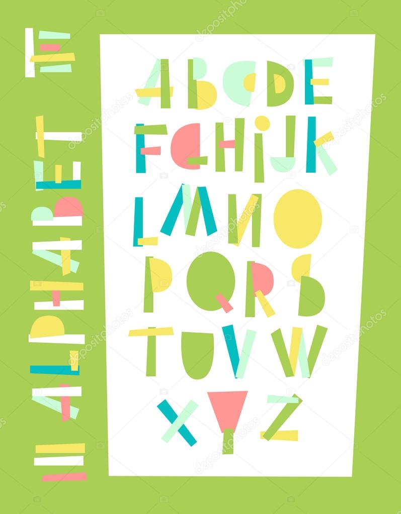 Vector illustration of geometric alphabet. Stock Vector Image by ...