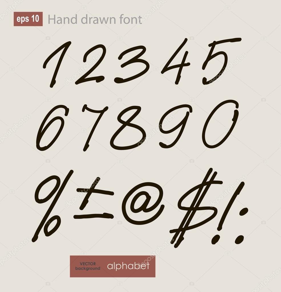 Vector handwritten arabic numerals set — Stock Vector © FarbaKolerova ...