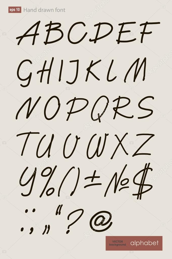 Letras manuscritas del alfabeto vector. ABC para su diseño . Vector de ...