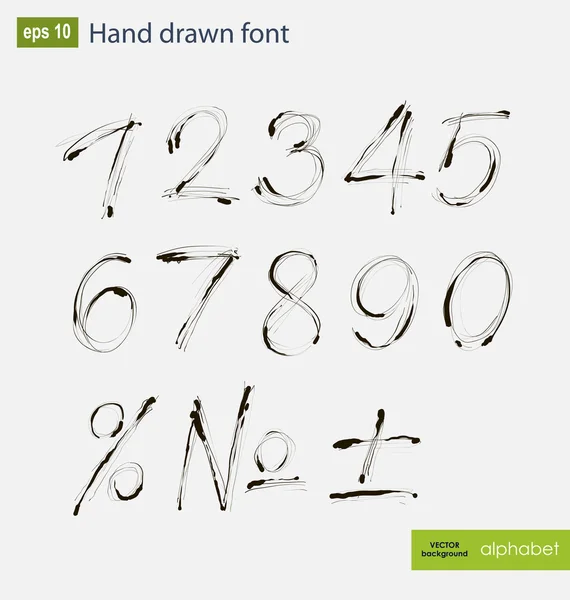 Vector handwritten arabic numerals set — Stock Vector © FarbaKolerova ...