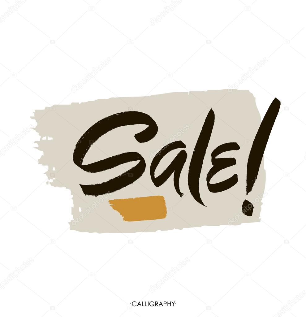 Sale Hand lettering Design Template. Typography Vector Background ...