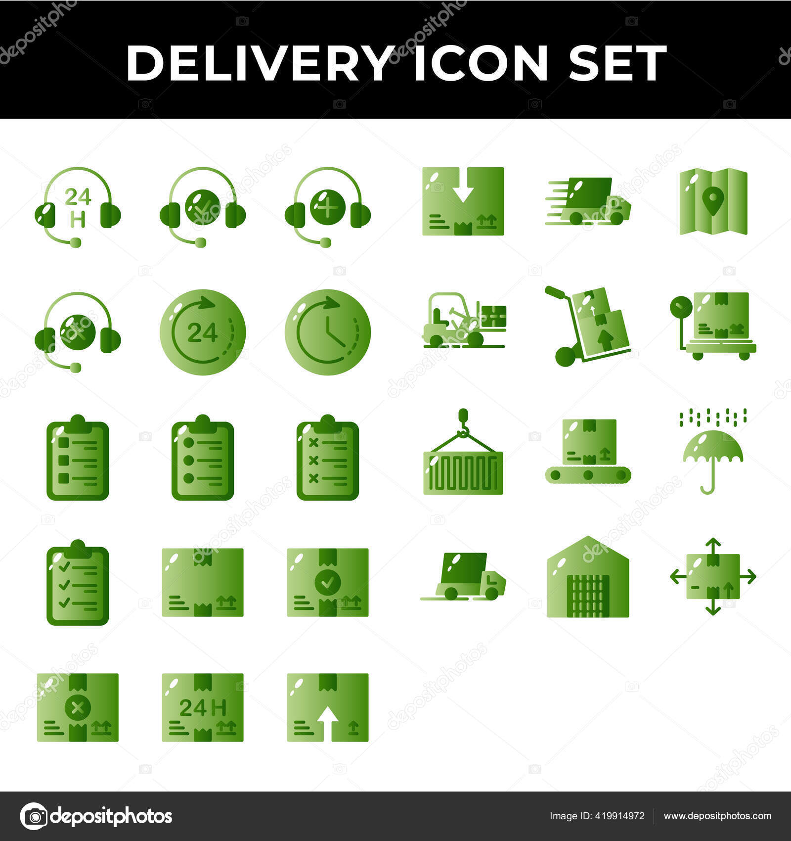 Conjunto Iconos Entrega Incluye Cliente Portapapeles Paquete Entrega ...