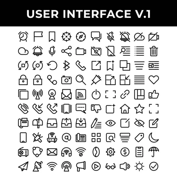 Line User Interface Icons. outline Basic UI Icon Set Stock Vector Image by ©mattbadal #344636576