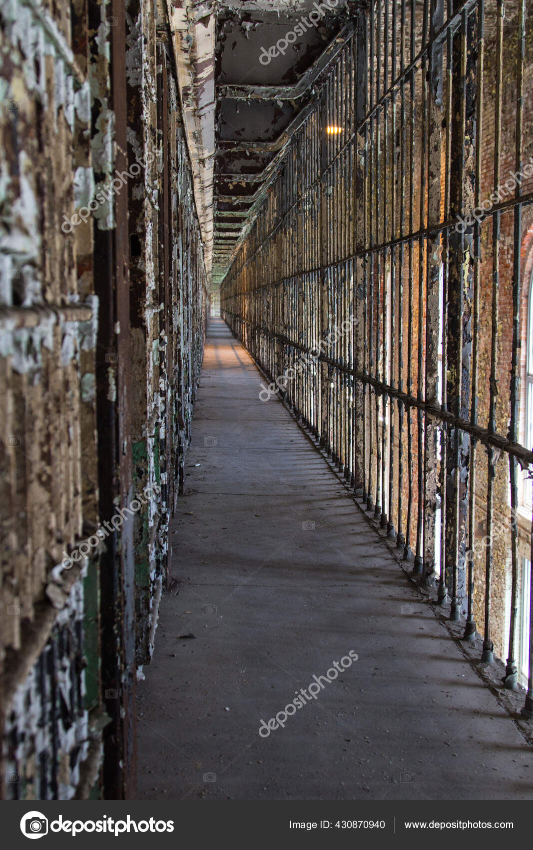 Abandoned Prison Interior Row Empty Cells Cell Block Abandoned Prison ...