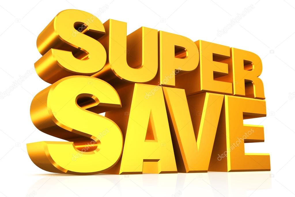 3D gold text super save. Stock Photo by ©yodiyim 117464596