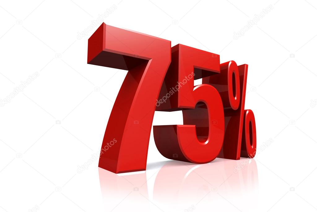 3D render text in 75 percent in red Stock Photo by ©yodiyim 117477842