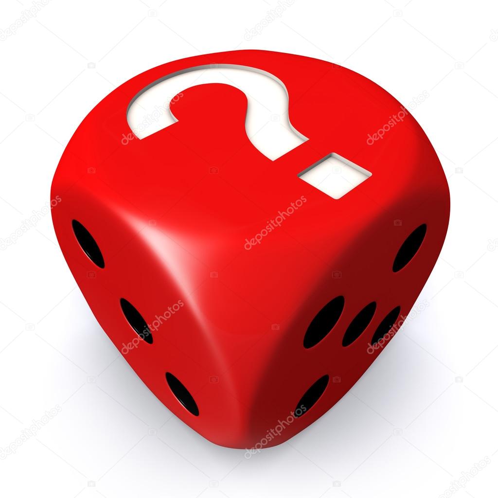 Red question mark dice — Stock Photo © yodiyim #117603824
