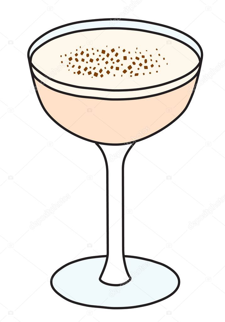 Brandy Alexander clásico IBA enumerado cóctel en copa de martini de ...