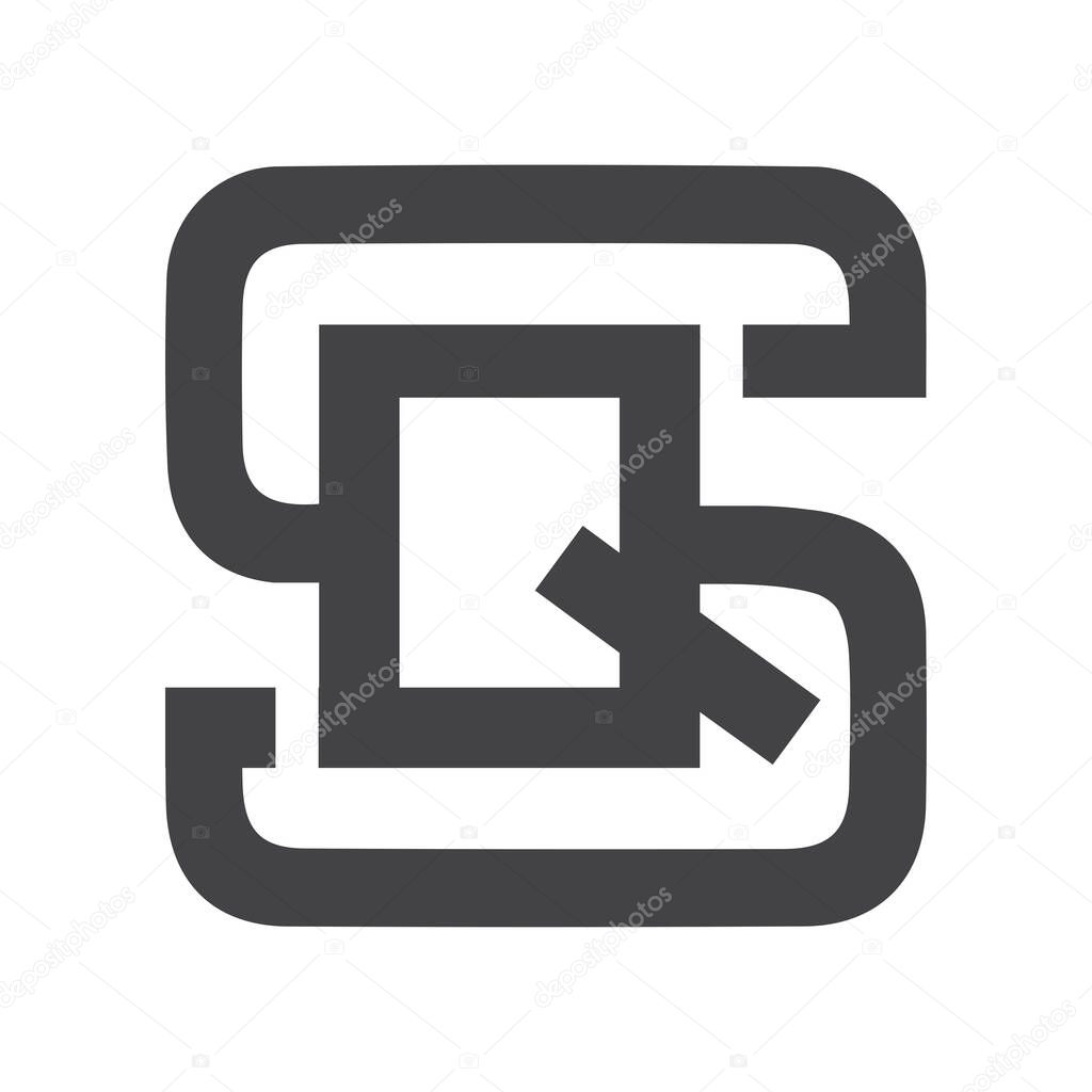 Diseño inicial de la plantilla de vector de logotipo de letra qs. Letra ...