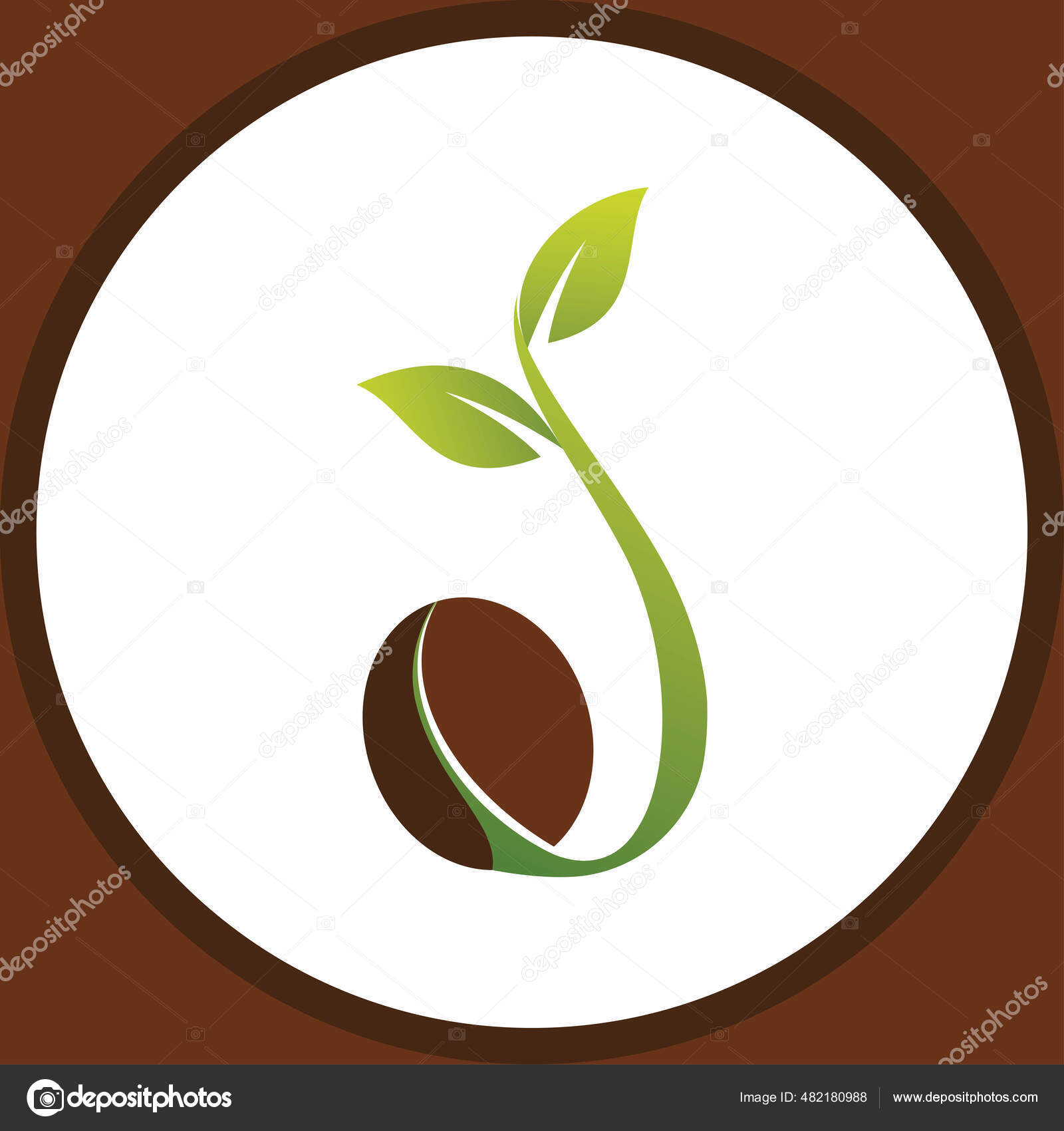 Planting Seed Sprout Ground Symbol Grow Sapling Green Fresh Plant Stock ...