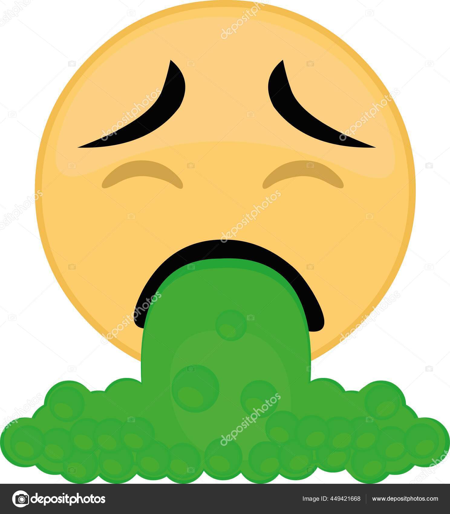 Vector Illustration Emoticon Expelling Vomit Stock Vector Image by ...