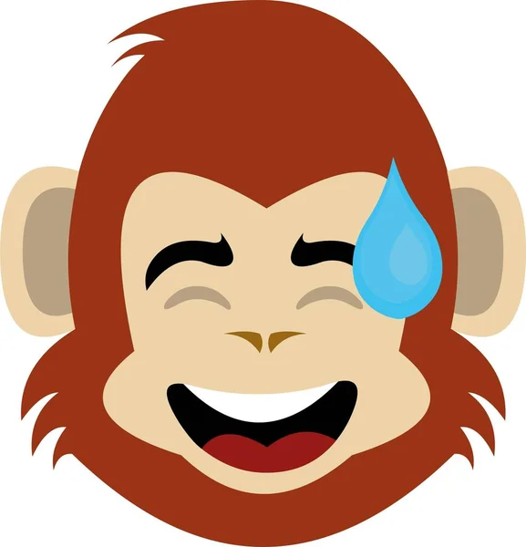 Illustrasjon Vektoremotikon Ansiktet Til Frossen Karikaturape ...