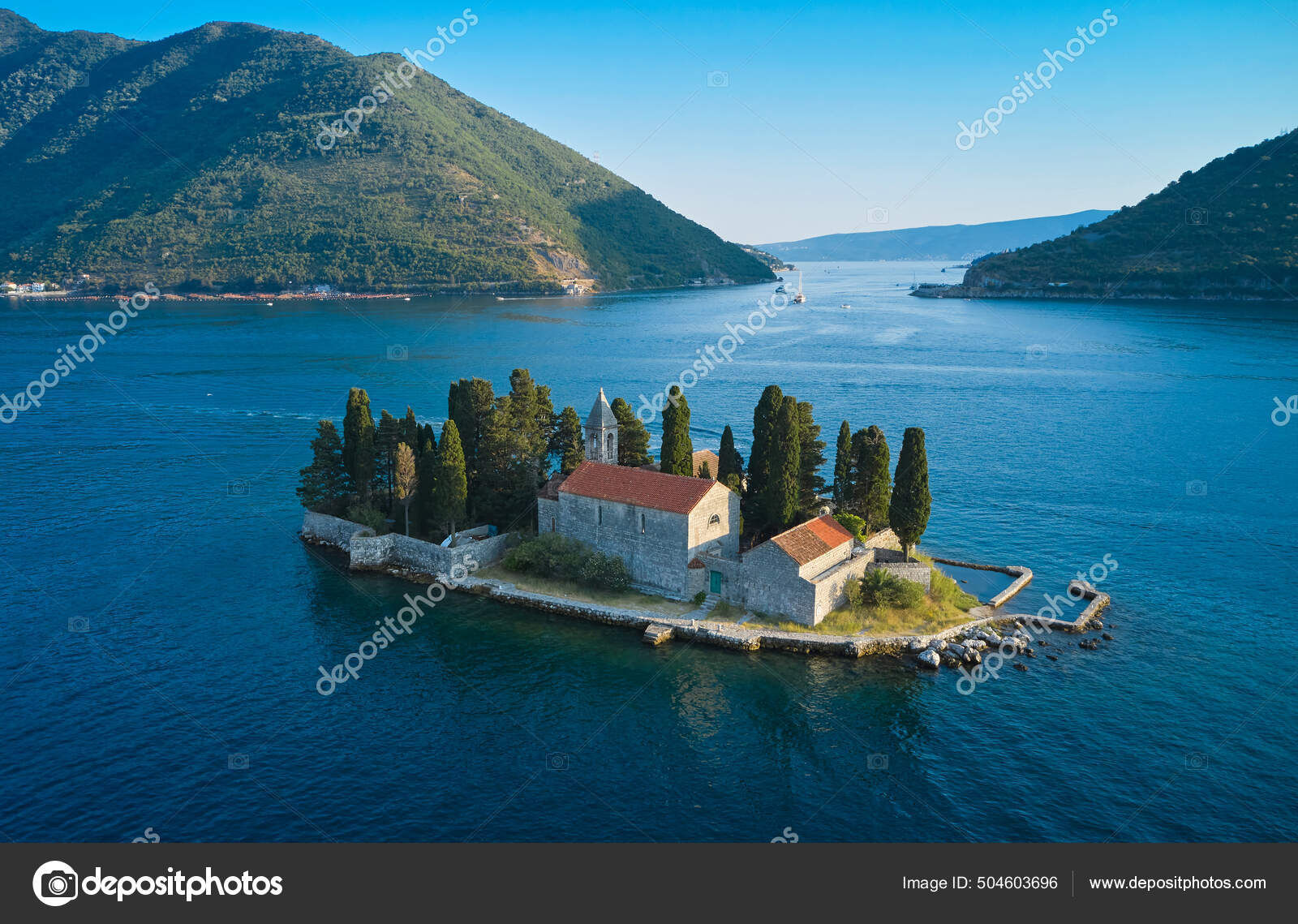 Monastery of St. George on a secluded island in the Adriatic Sea in ...