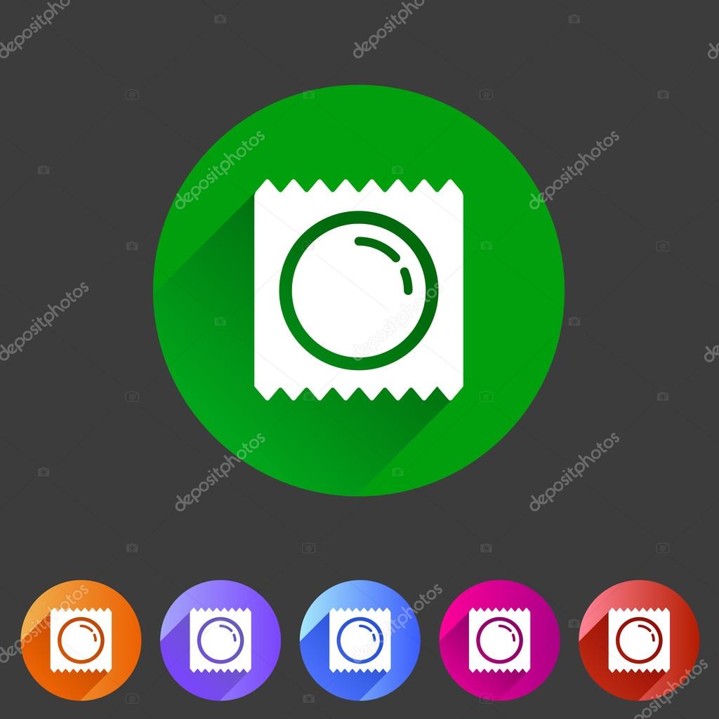 Condom preservative pack wrap icon flat web sign symbol logo label ...