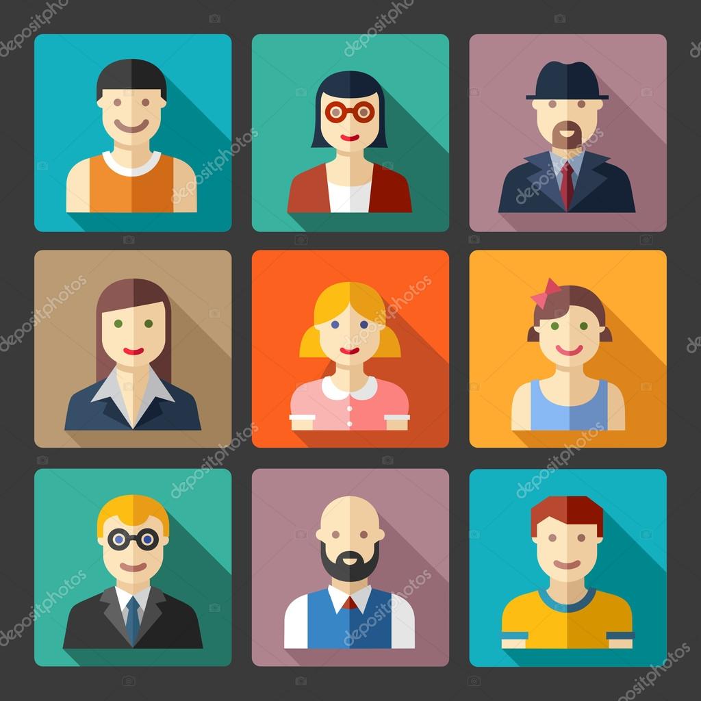 Flat avatar icons, faces, people icons Stock Vector Image by ©game_gfx ...