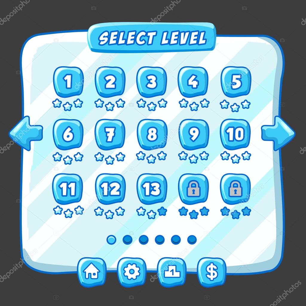 Level selection game menu ice style Stock Vector Image by ©game_gfx ...