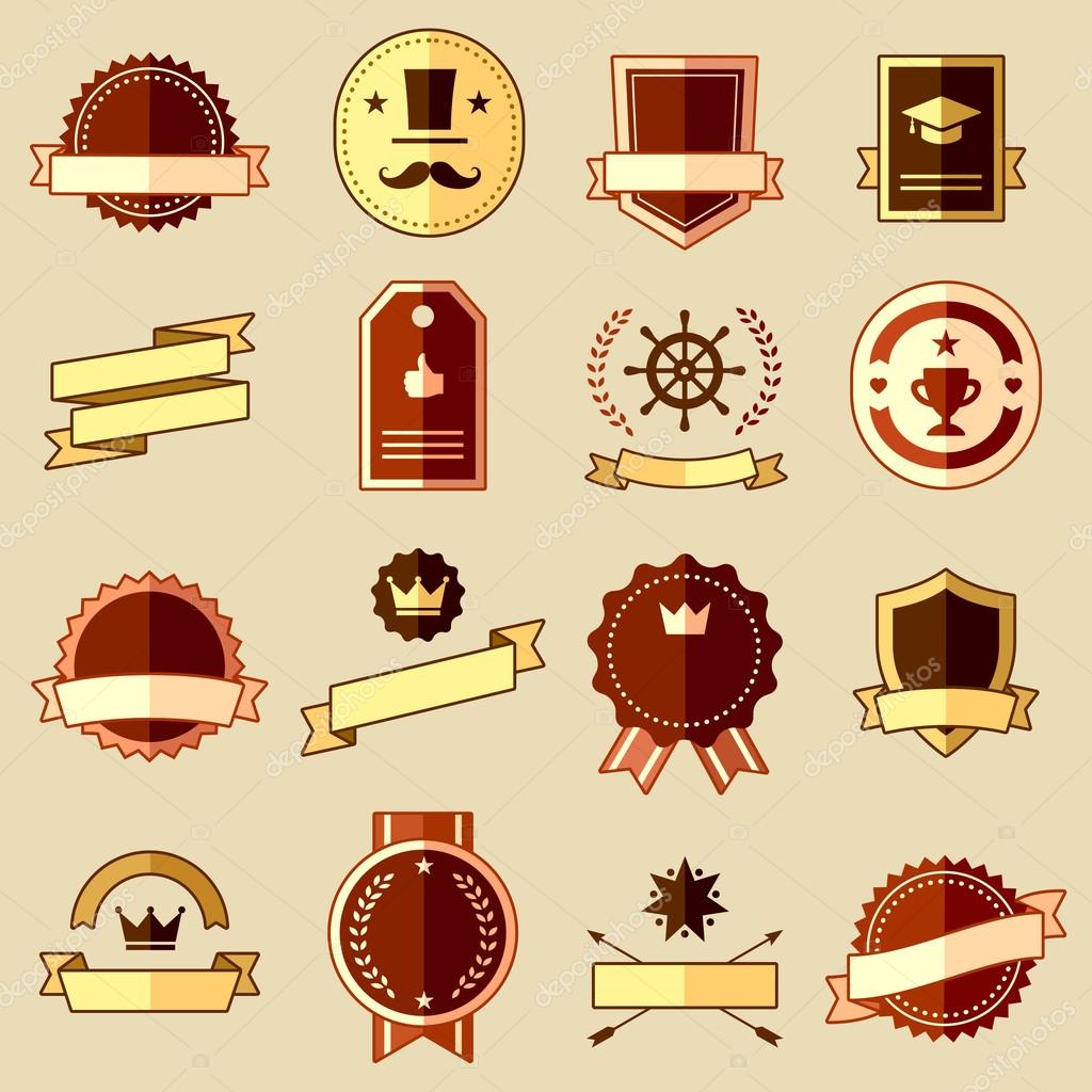 Retro flat vintage labels, signs, badges Stock Vector Image by ©game ...